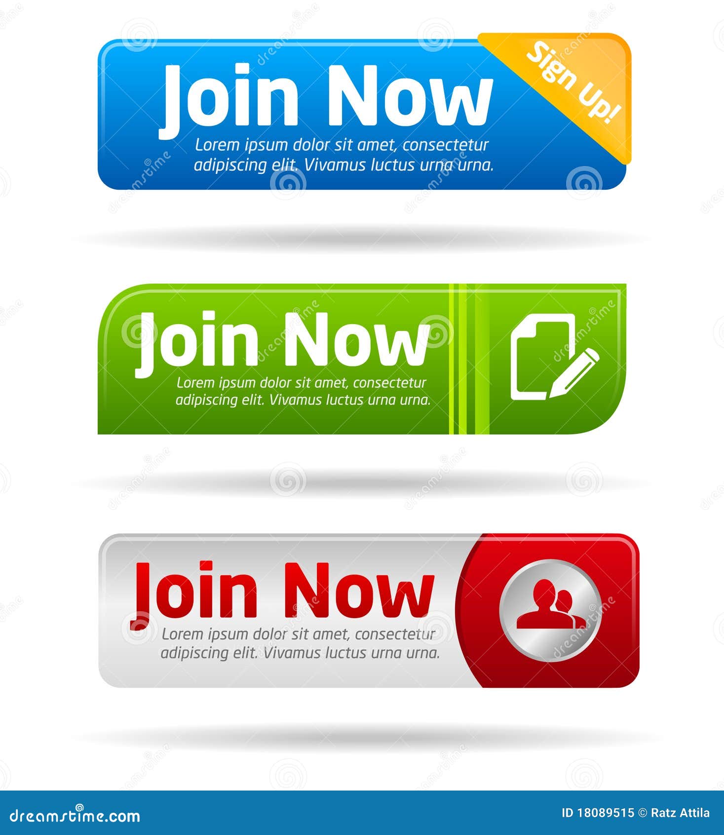 Join Now Modern Minimal Button Collection Stock Illustration ...