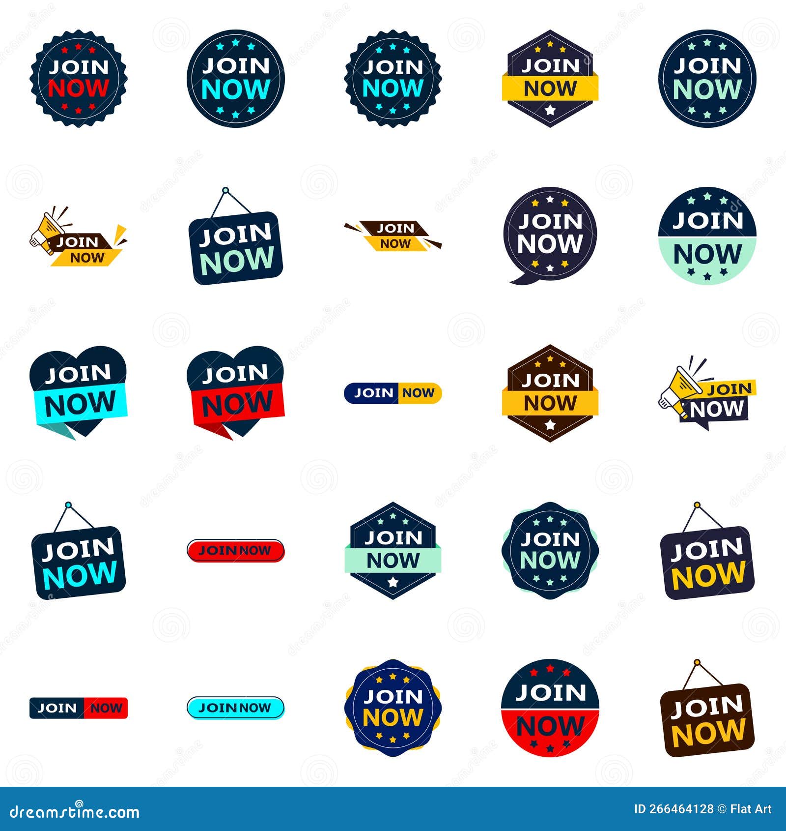 Join Now 25 Modern Typographic Elements To Encourage Membership Stock ...