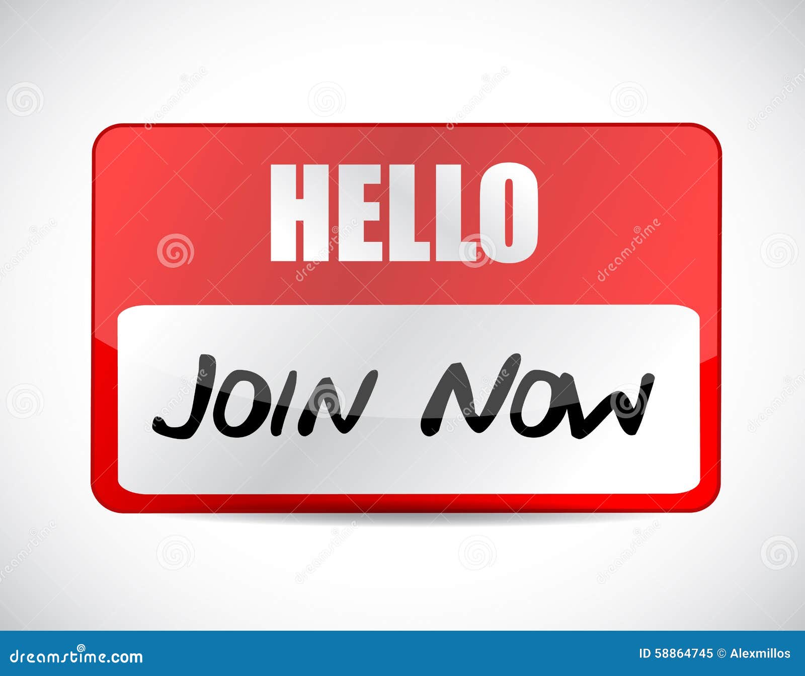 Join Now Name Tag Sign Concept Stock Illustration - Illustration of ...