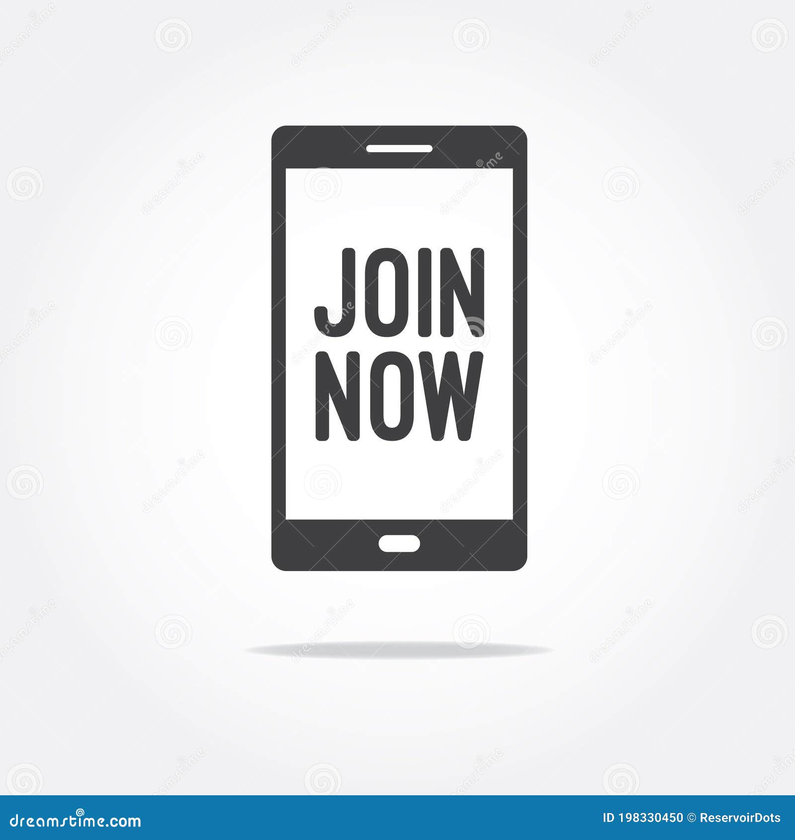 Join Now Phone Icon stock vector. Illustration of mobile - 198330450