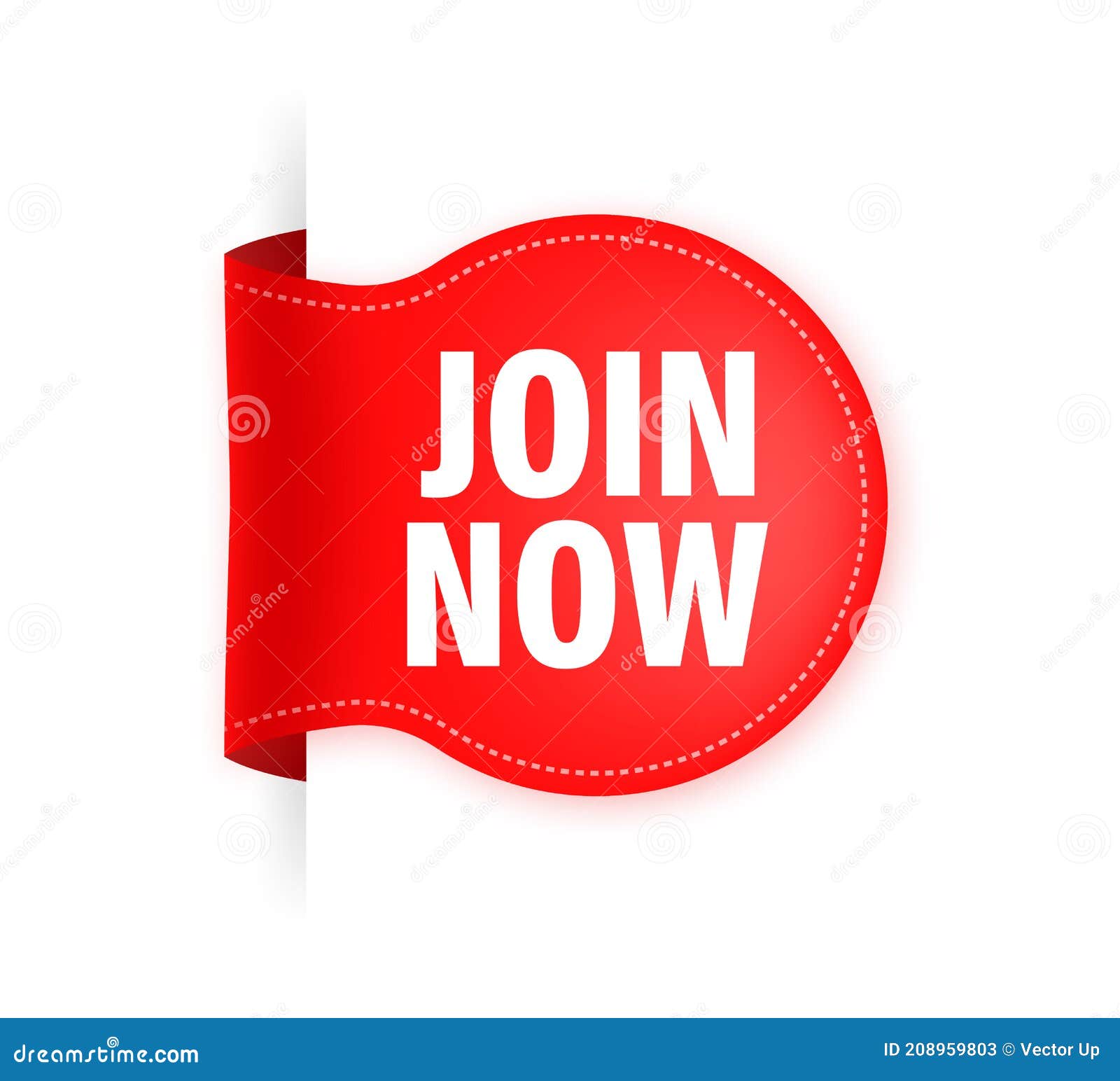 Join Now Red Label on White Background. Vector Illustration. Stock ...