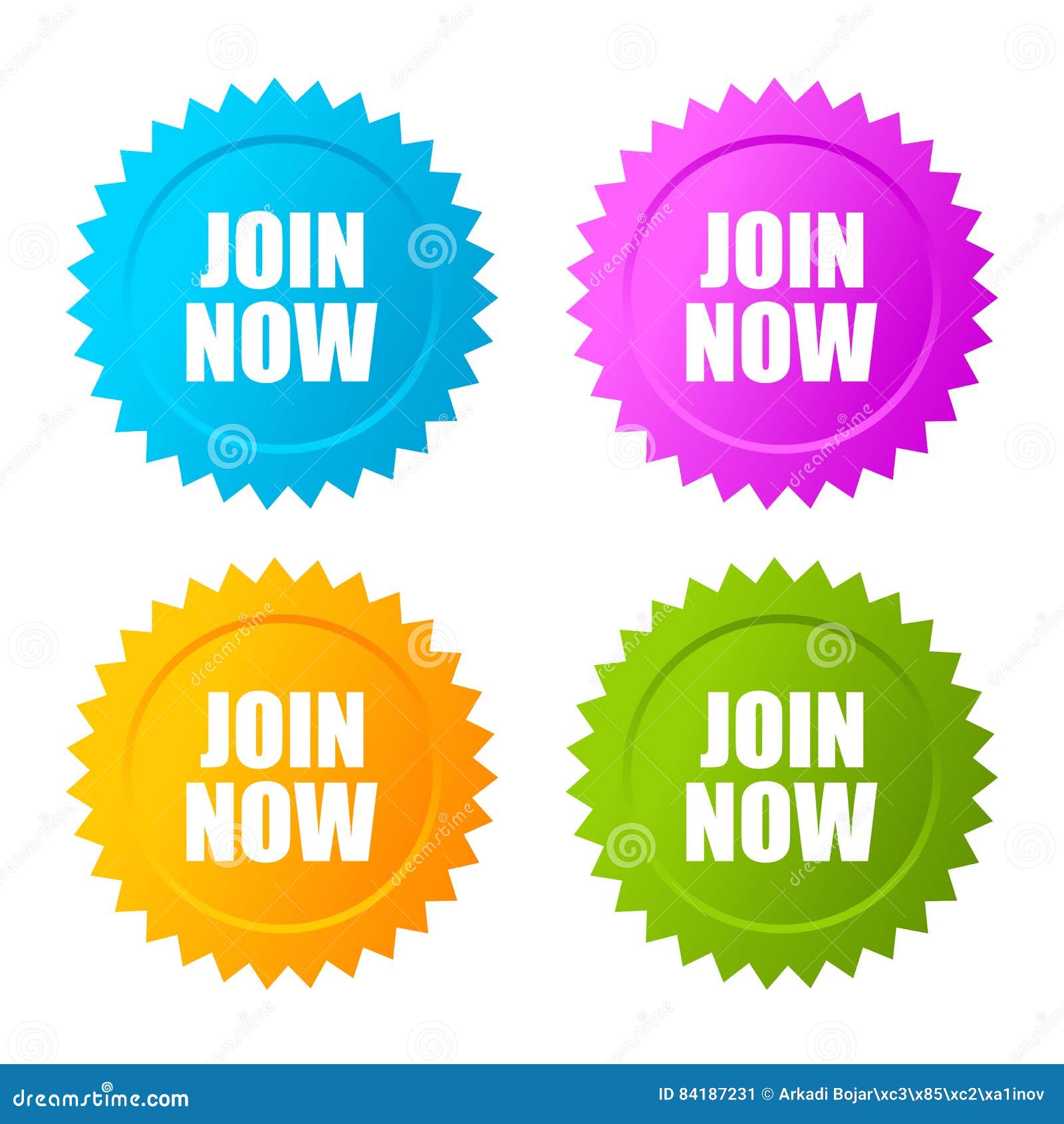 Join now star sticker stock vector. Illustration of mark - 84187231