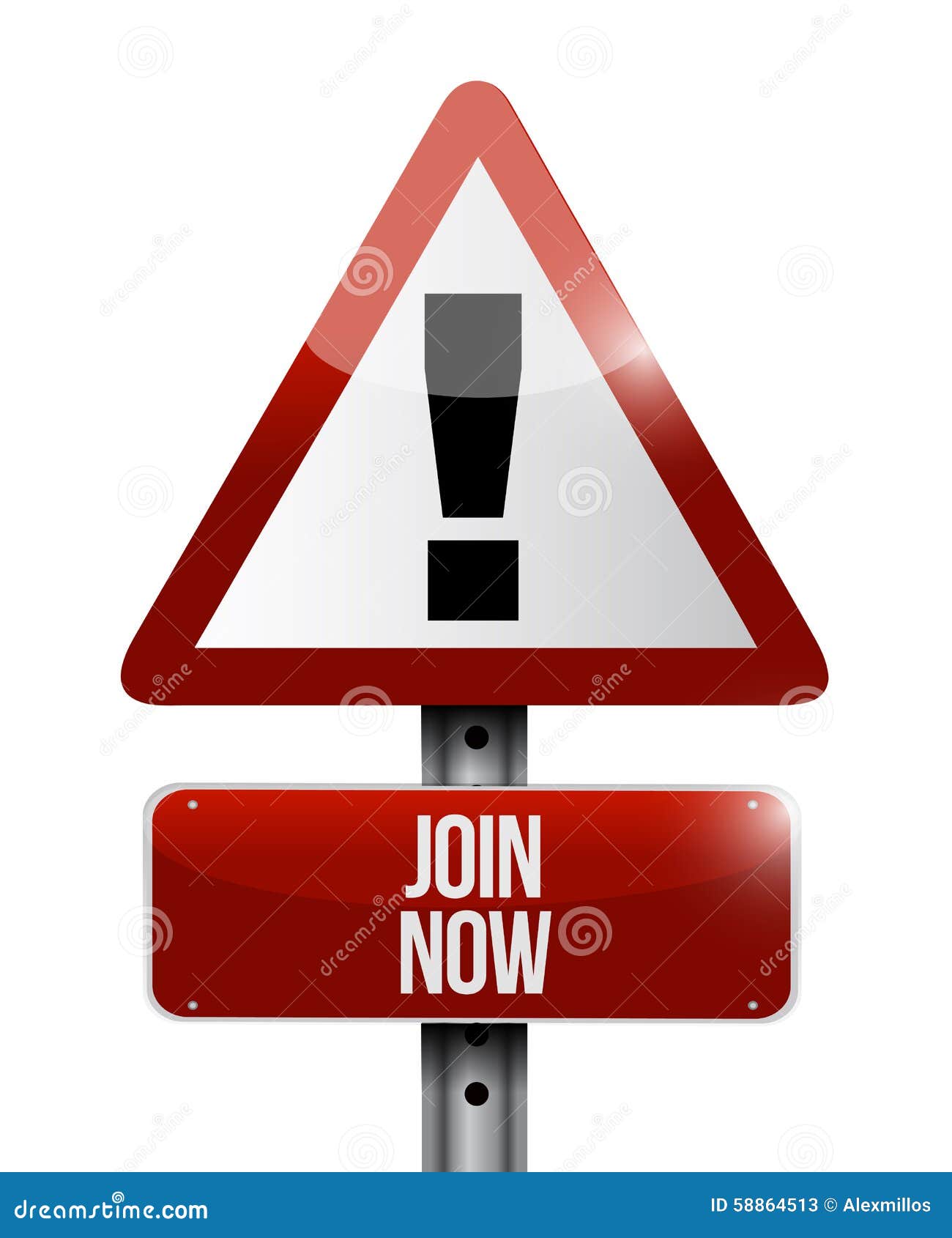 Join Now Warning Road Sign Concept Stock Illustration - Illustration of ...