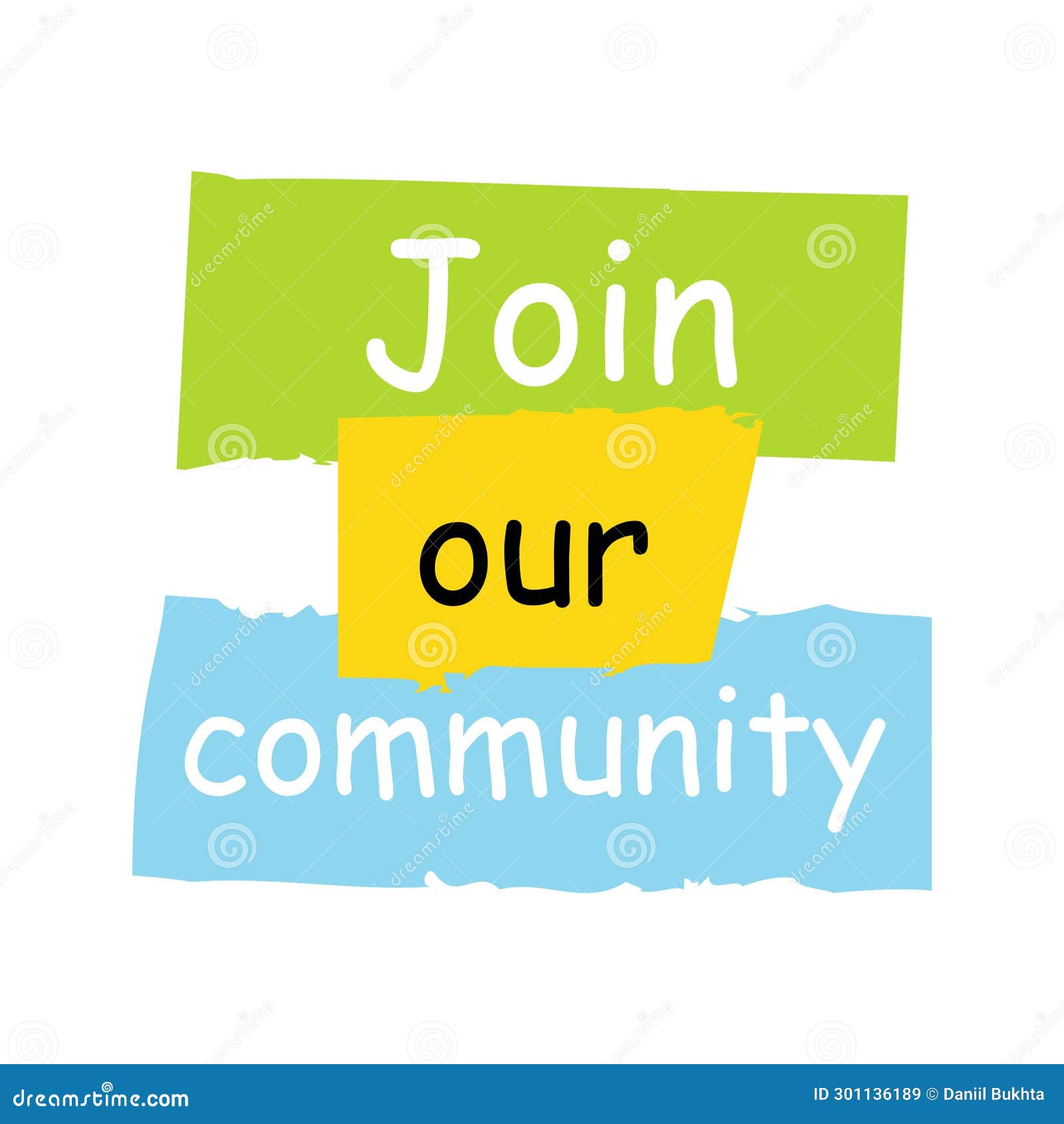 Join Our Community. Bright Invitation, Vector Banner Isolated on White ...