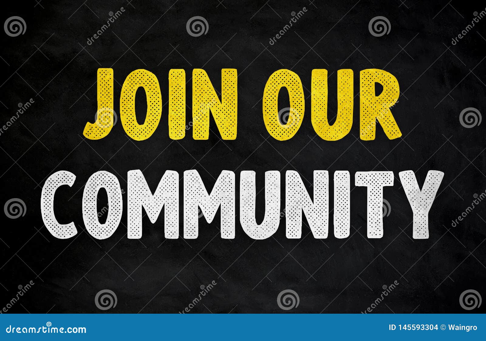 Join Our Community - Chalkboard Concept Stock Illustration ...