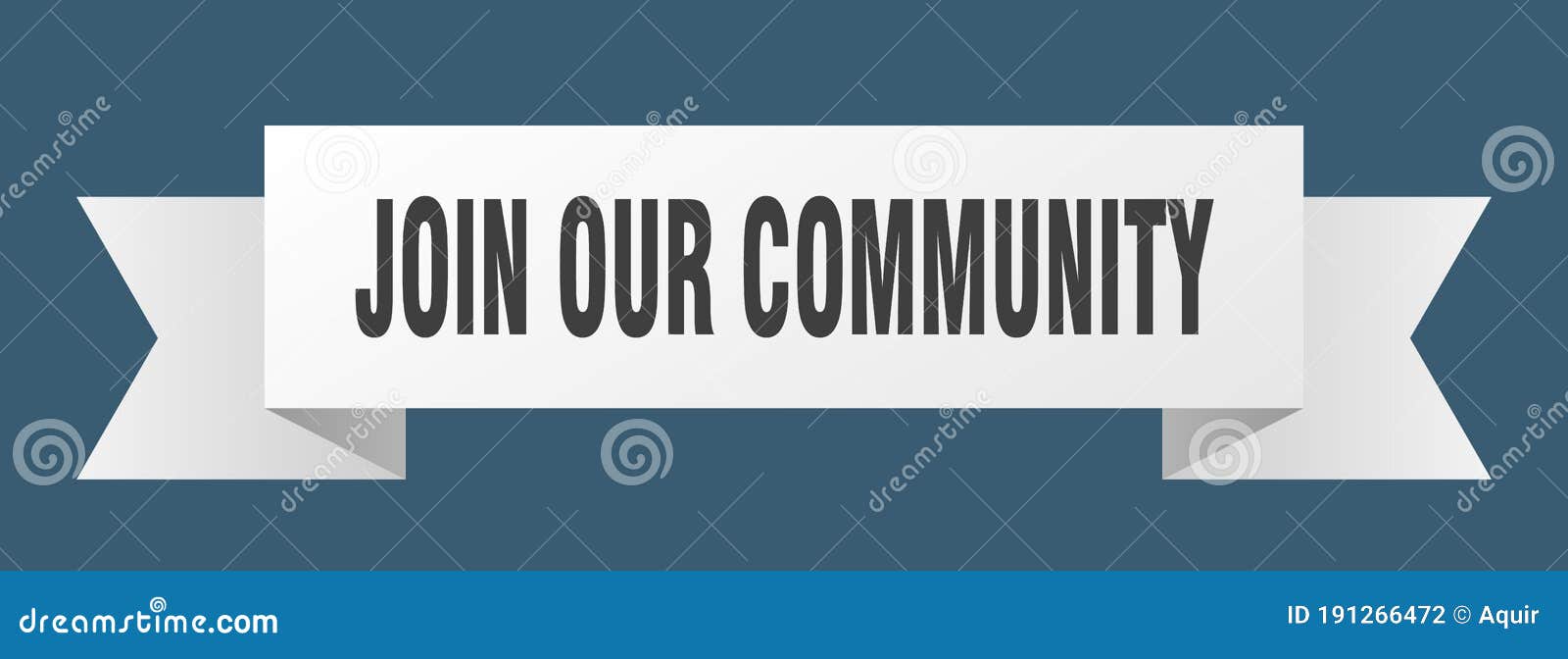 Join our community ribbon. stock vector. Illustration of vignette ...