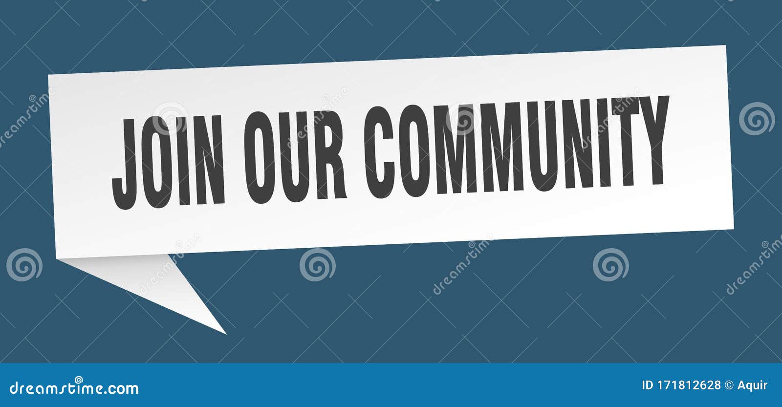 Join Our Community Speech Bubble Join Our Community Ribbon Sign Stock