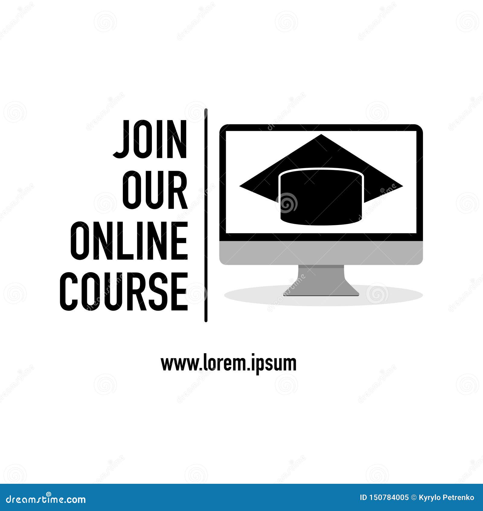 Join Our Course Black Icon White Background Stock Vector - Illustration ...