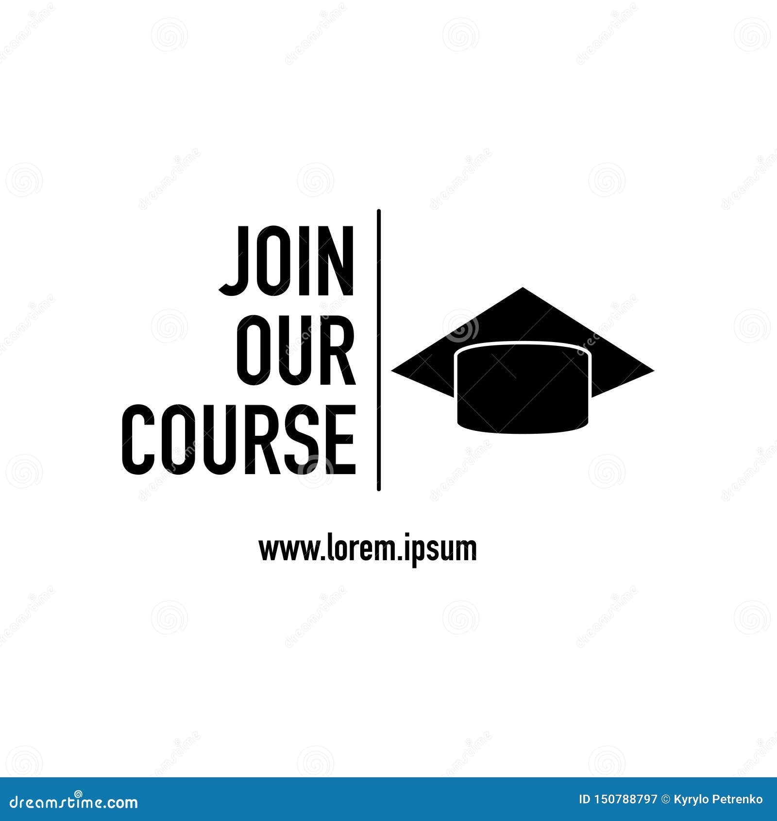 Join Our Course Black Icon White Background Stock Vector - Illustration ...
