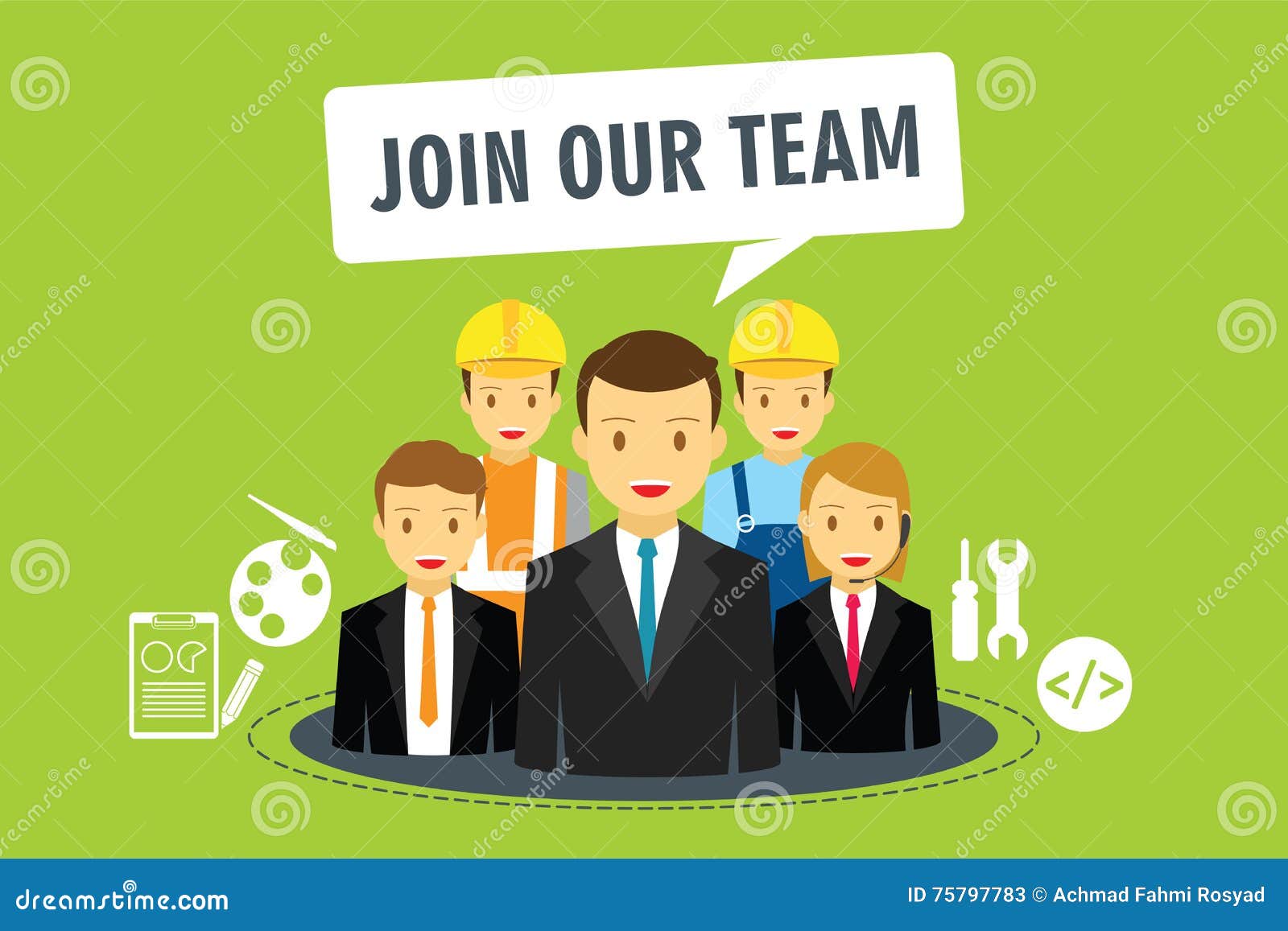 Join our team in company stock vector. Illustration of community - 75797783