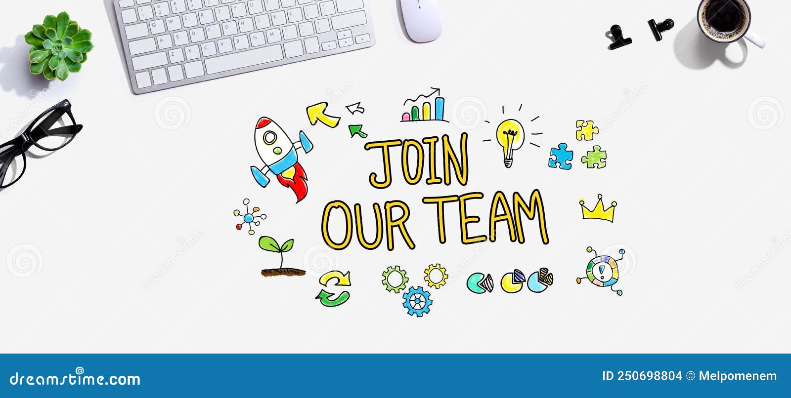 Join Our Team with a Computer Keyboard Stock Illustration ...