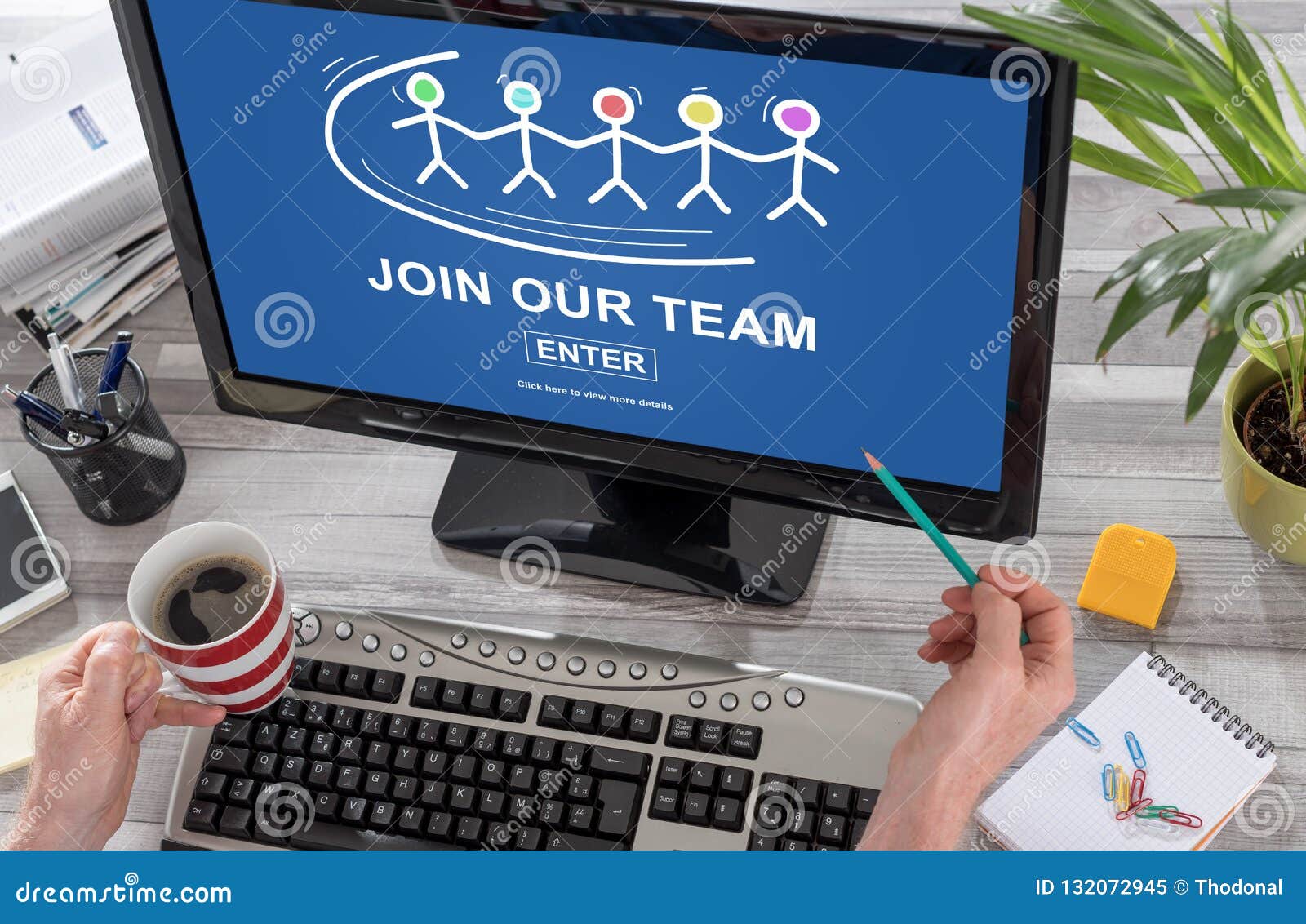 Join Our Team Concept on a Computer Stock Image - Image of monitor ...