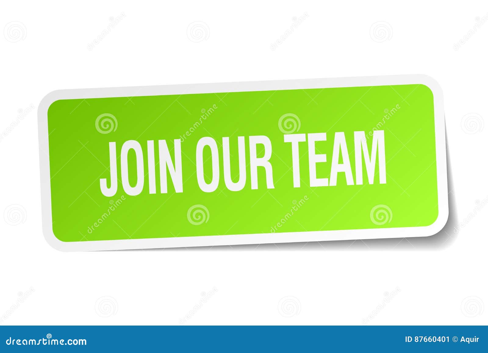 Join Our Team Green Square Sticker Stock Vector - Illustration of ...