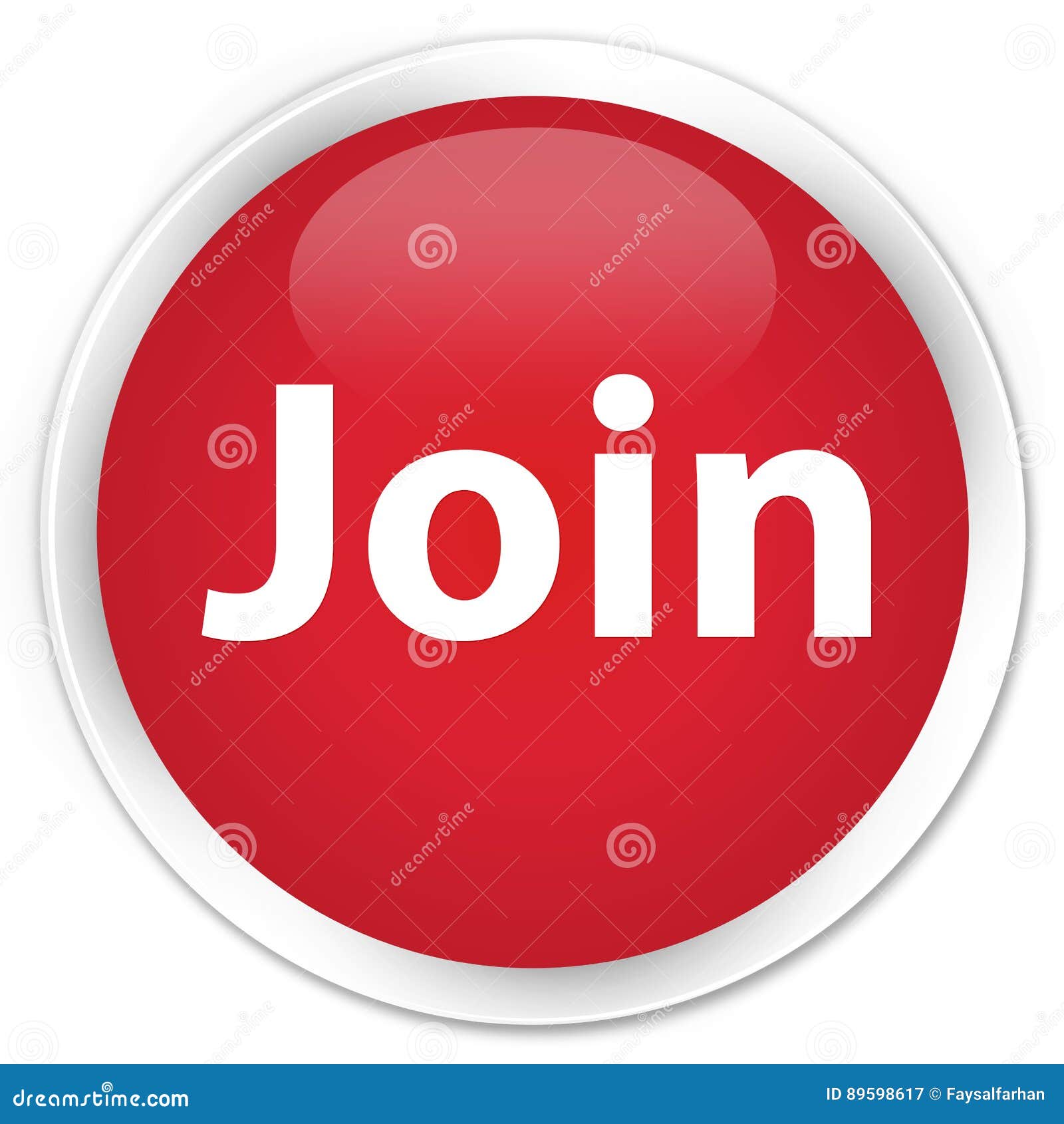 Join Premium Red Round Button Stock Illustration - Illustration of text ...