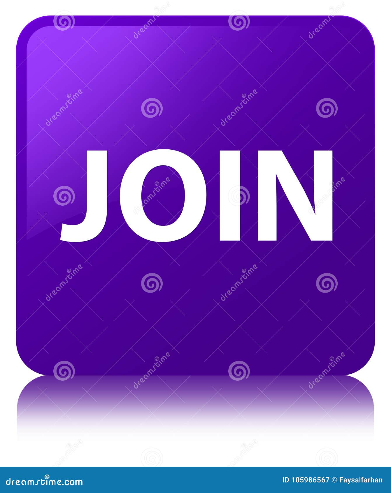 Join purple square button stock illustration. Illustration of attach ...