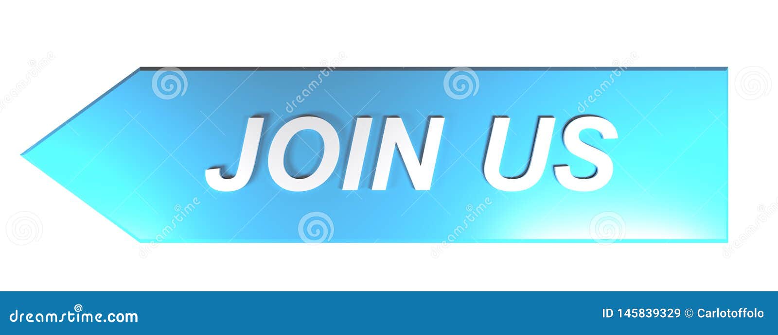 JOIN US on Blue Arrow - 3D Rendering Stock Illustration - Illustration ...