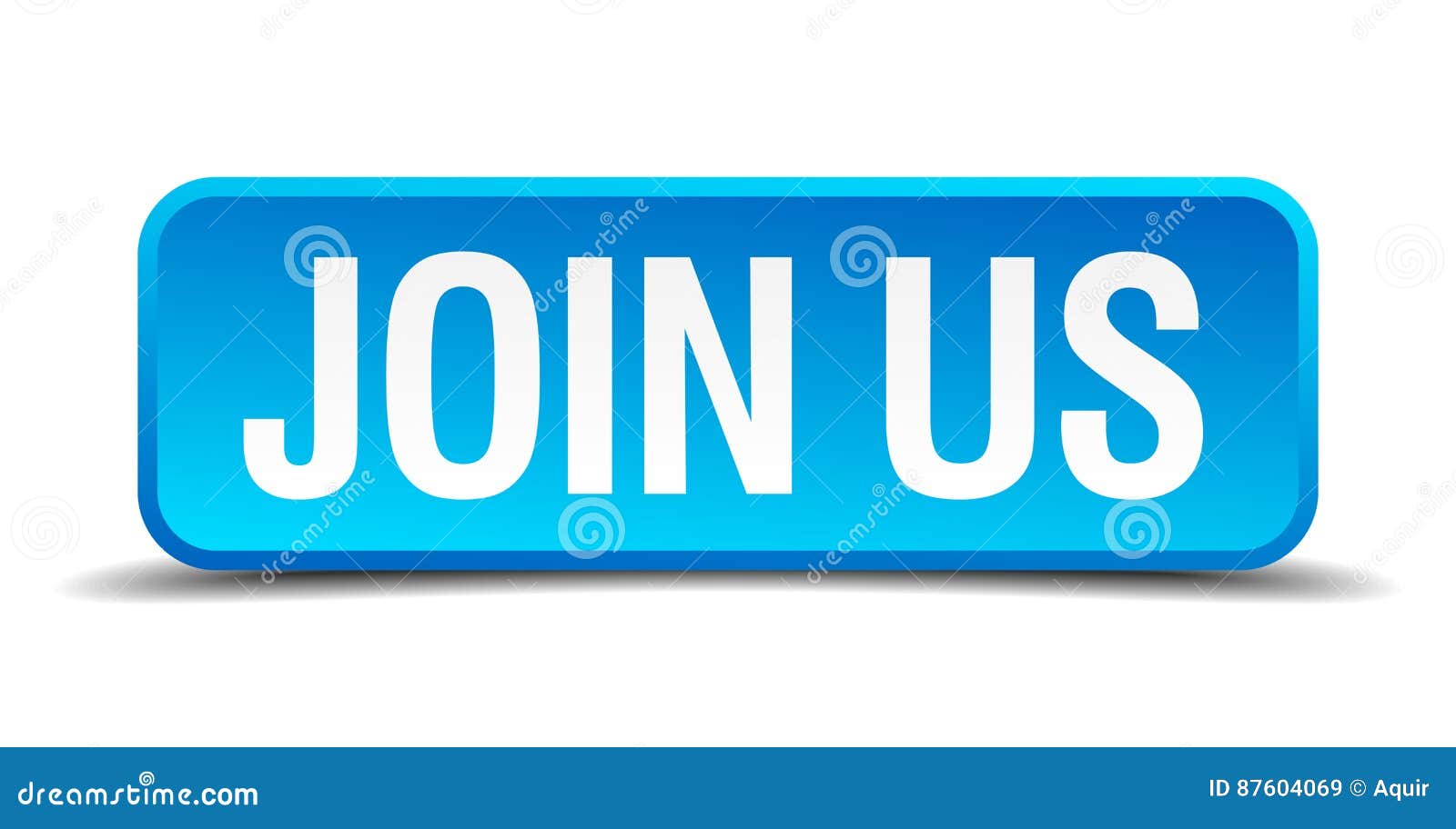 Join Us Blue 3d Realistic Square Button Stock Vector - Illustration of ...