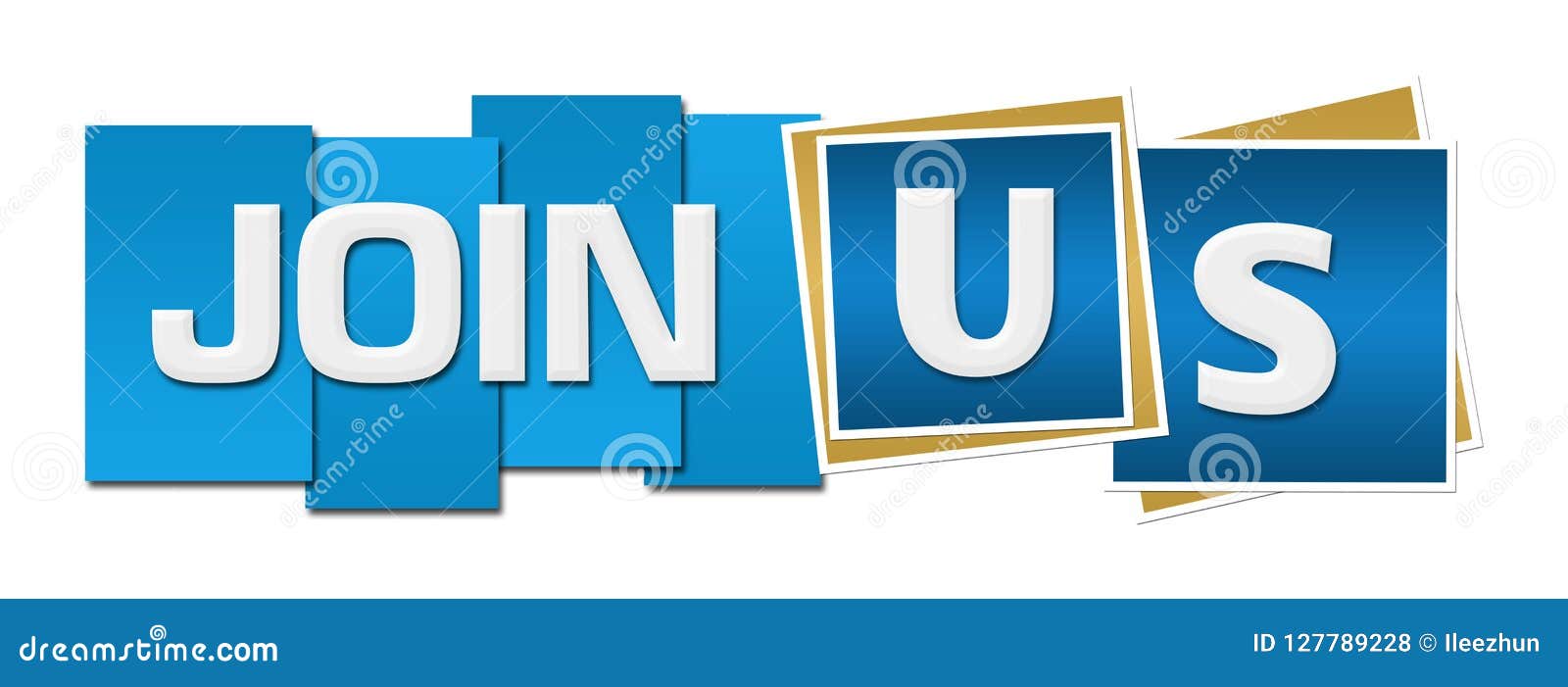 Join Us Blue Stripes Squares Stock Illustration - Illustration of sign ...