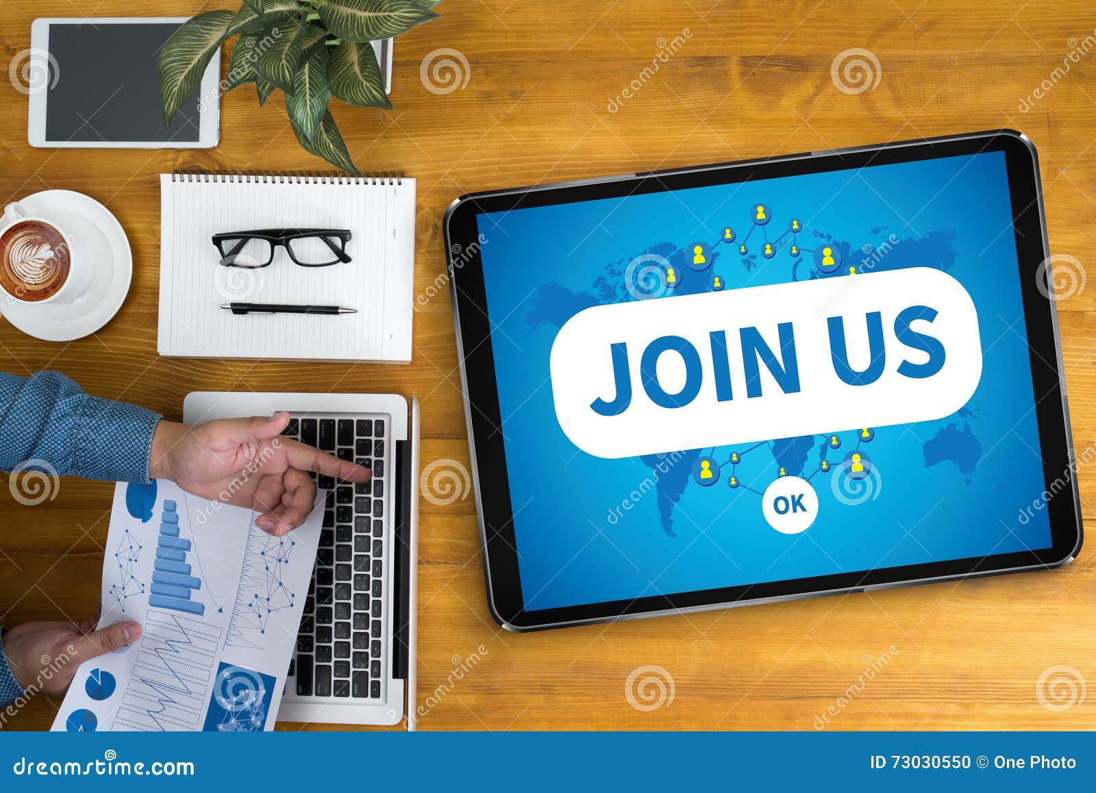 JOIN US stock photo. Image of follow, digital, coffee - 73030550