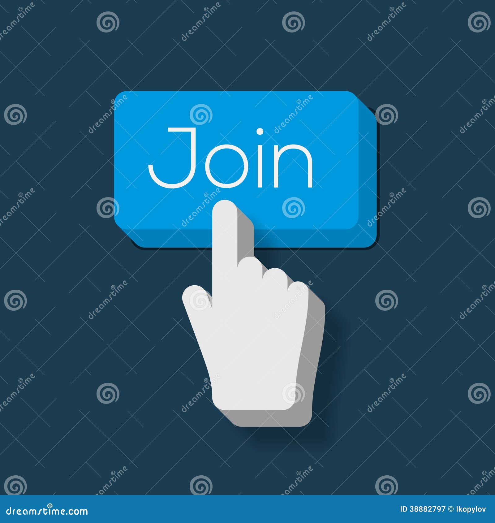 Join Us Button with Hand Shaped Cursor Stock Vector - Illustration of ...