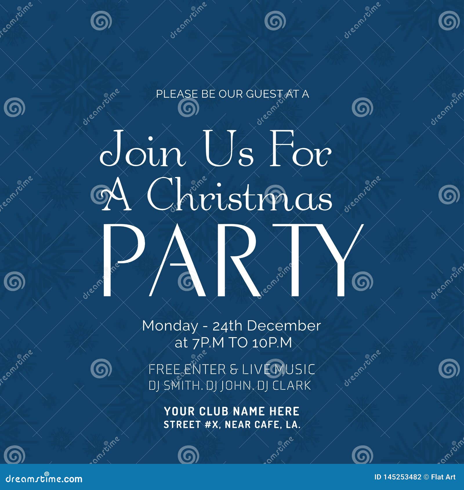 Join Us for a Christmas Party Poster Template Stock Vector ...
