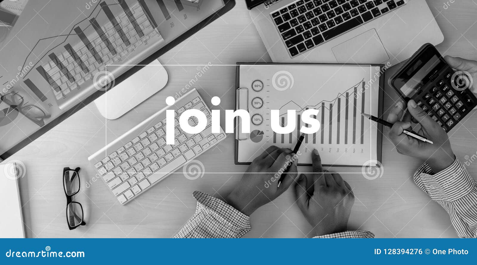 Join Us Concept Businessman Working at Office JOIN OUR TEAM Stock Photo ...