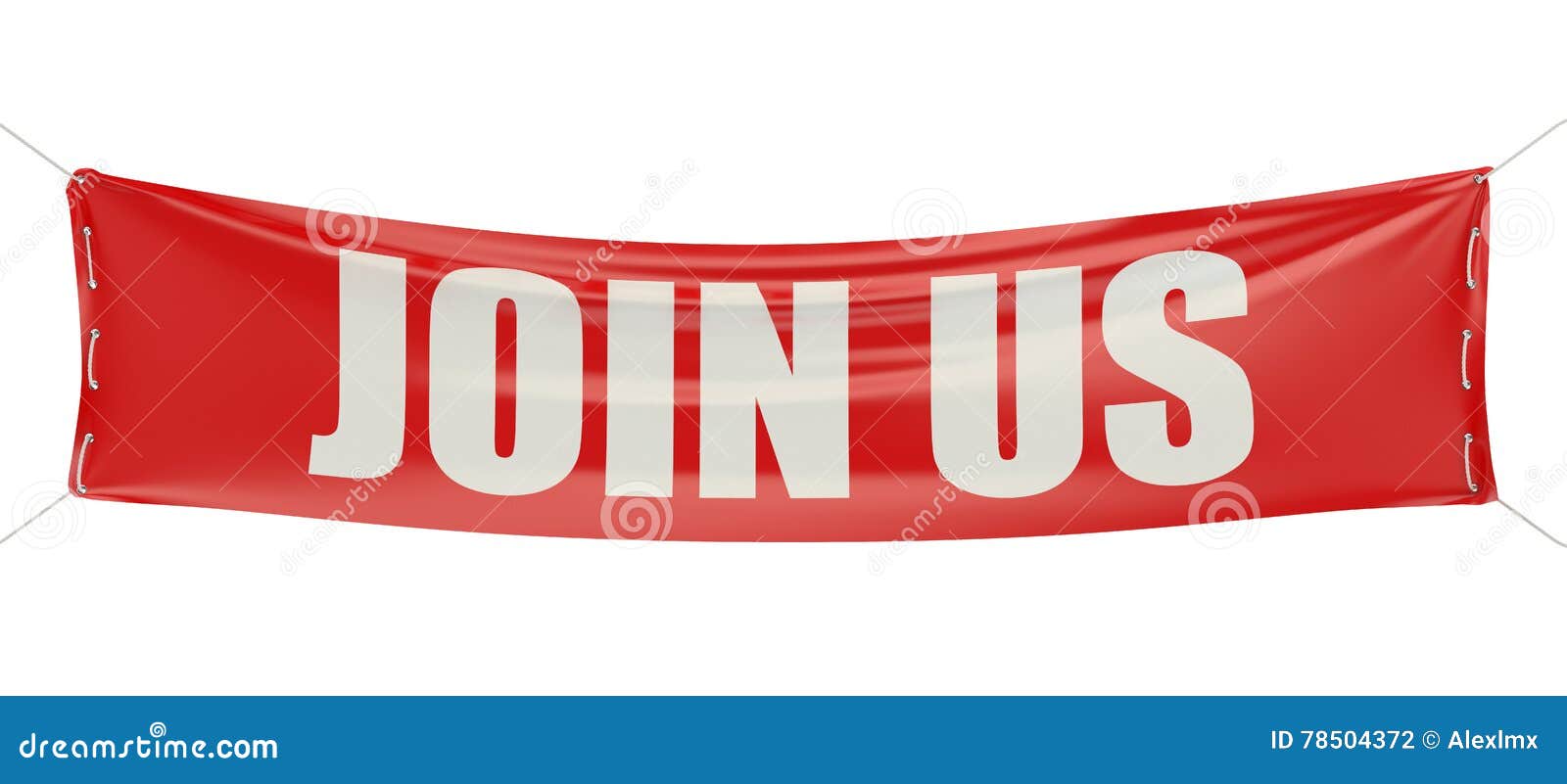 Join Us Concept on the Red Banner Stock Illustration - Illustration of ...
