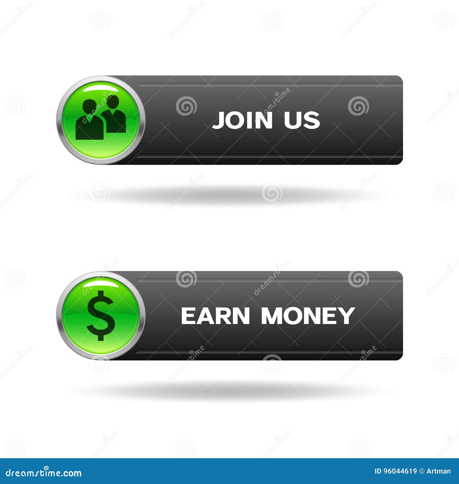 Join Us and Earn Money Buttons Stock Vector - Illustration of dollar ...
