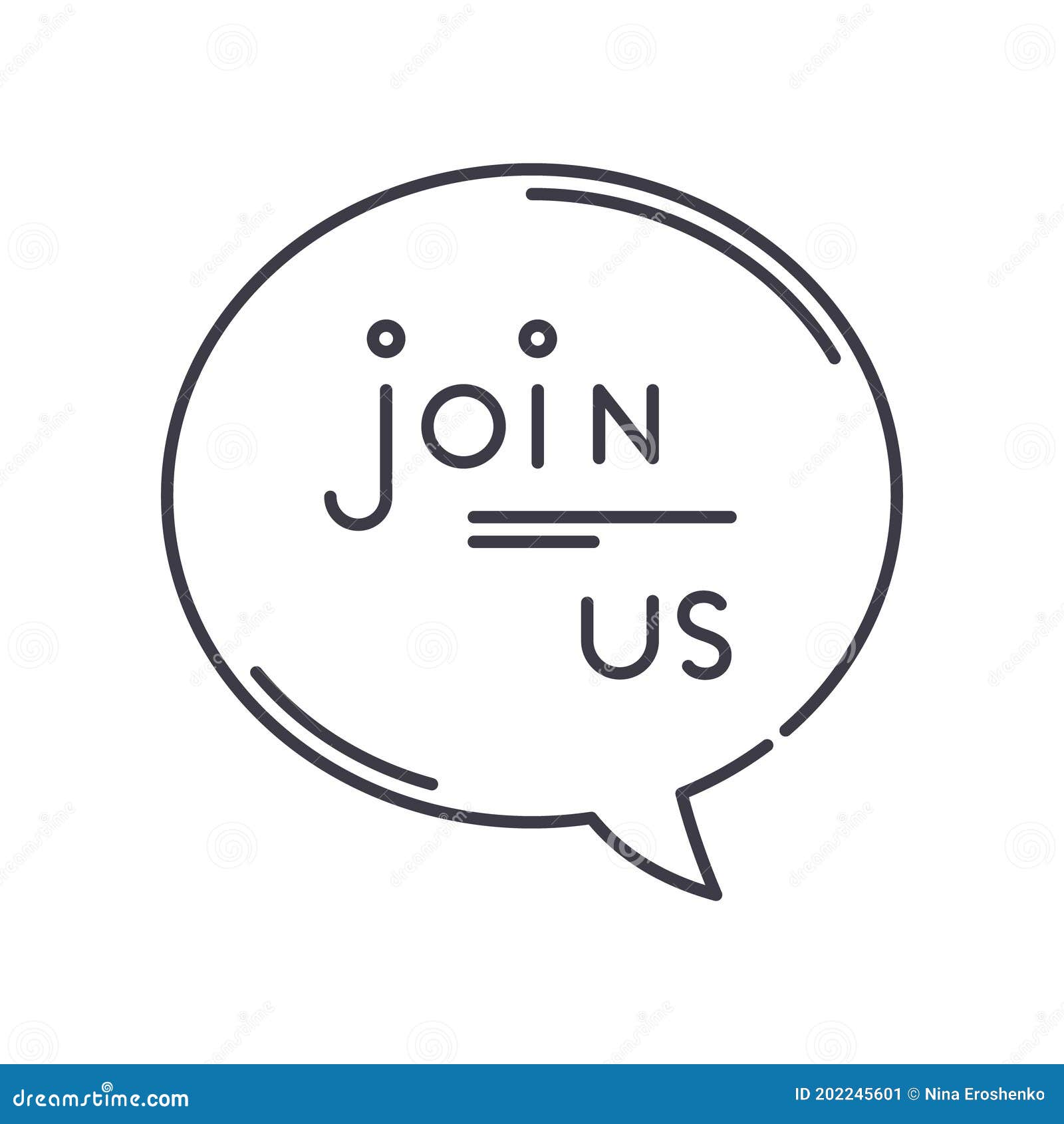 Join Us Icon, Linear Isolated Illustration, Thin Line Vector, Web ...