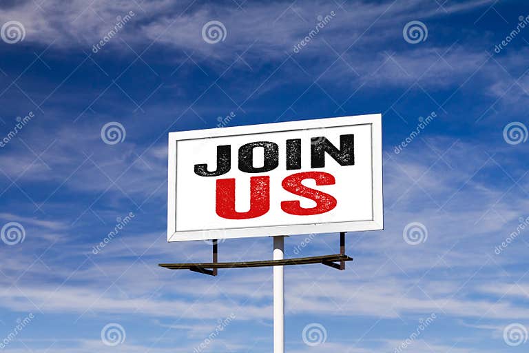 Join Us Message on Billboard Stock Image - Image of background, company ...