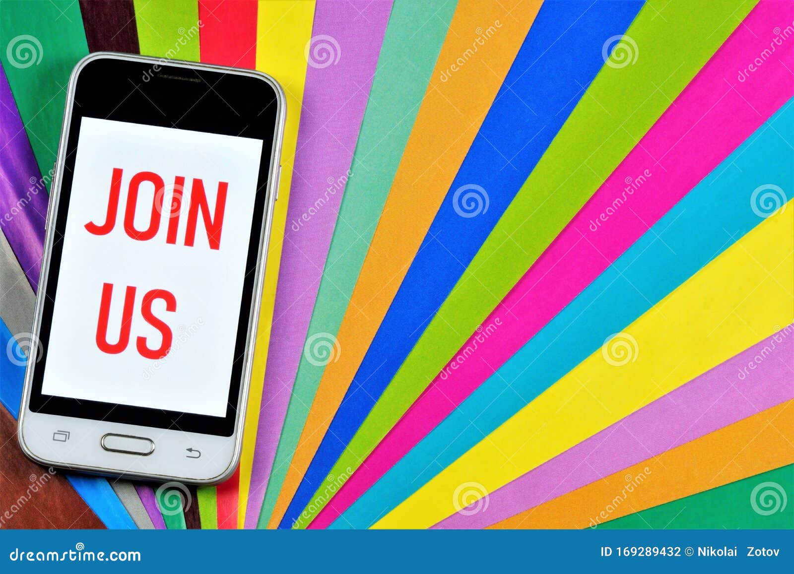 Join Us-message on Your Smartphone. Invitation To Cooperate, Join ...