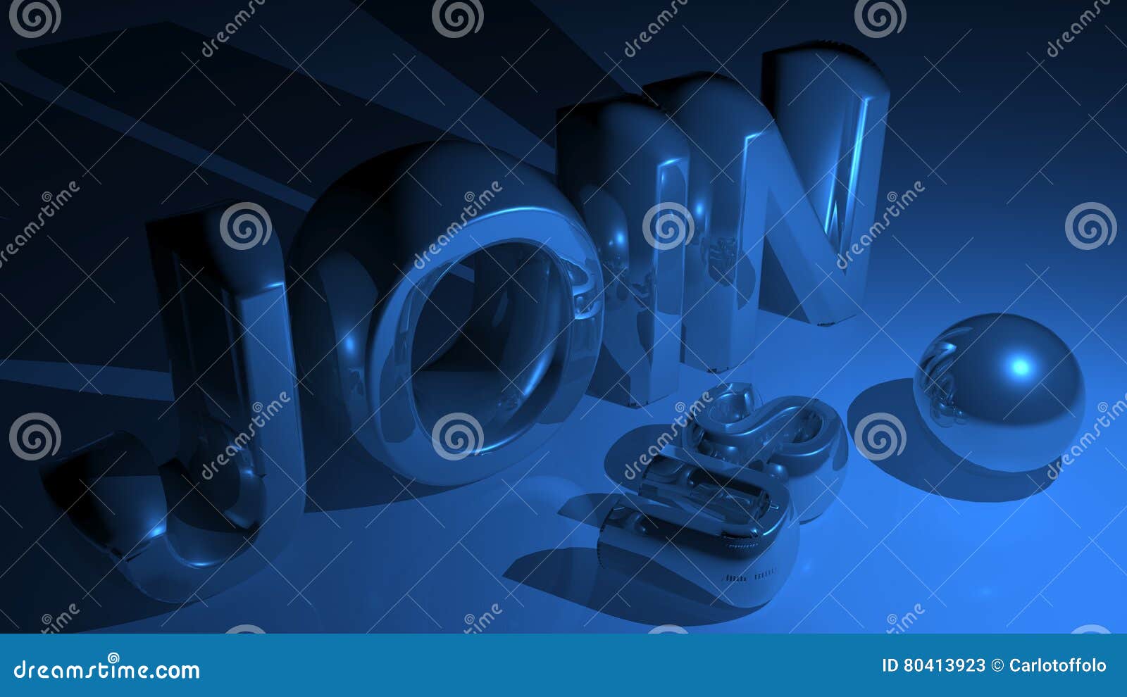 JOIN US in metallic blue stock illustration. Illustration of community ...