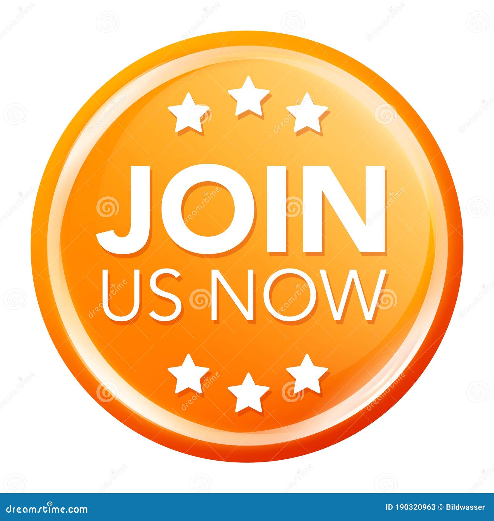 Join Us Now Button. Round Glossy Badge Stock Illustration ...