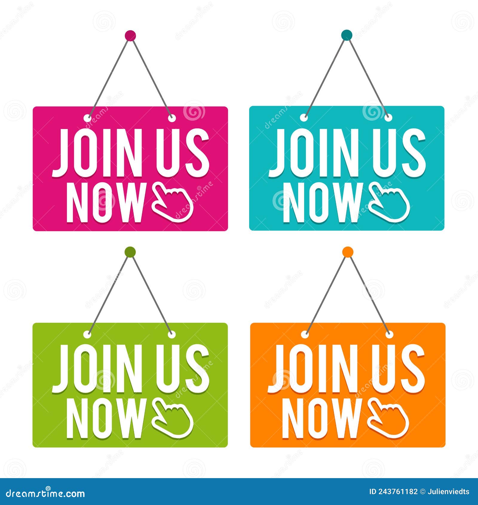 Join Us Now with Icon Hanging Door Sign Stock Illustration ...