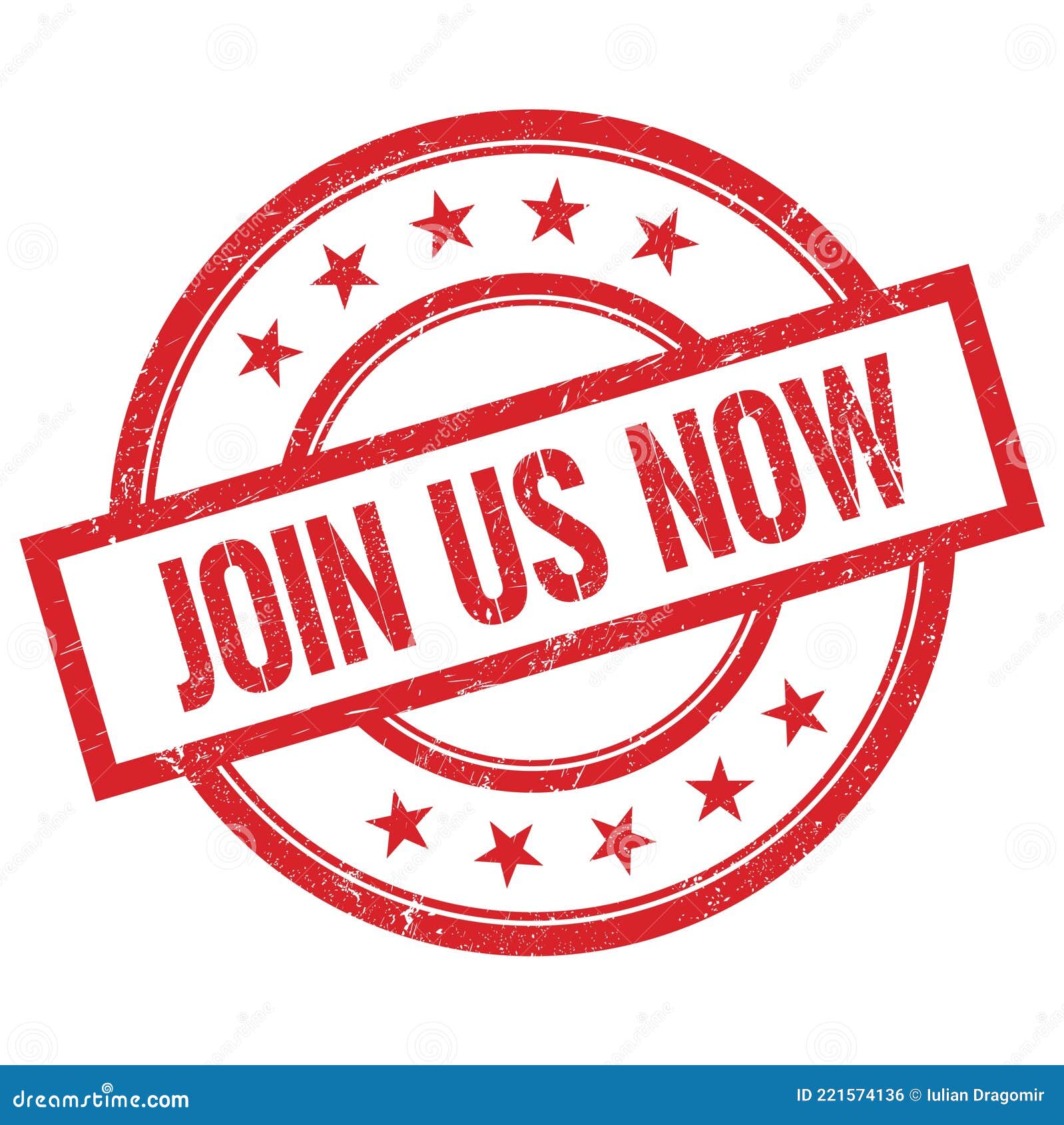 JOIN US NOW Text Written on Red Vintage Round Stamp Stock Illustration ...