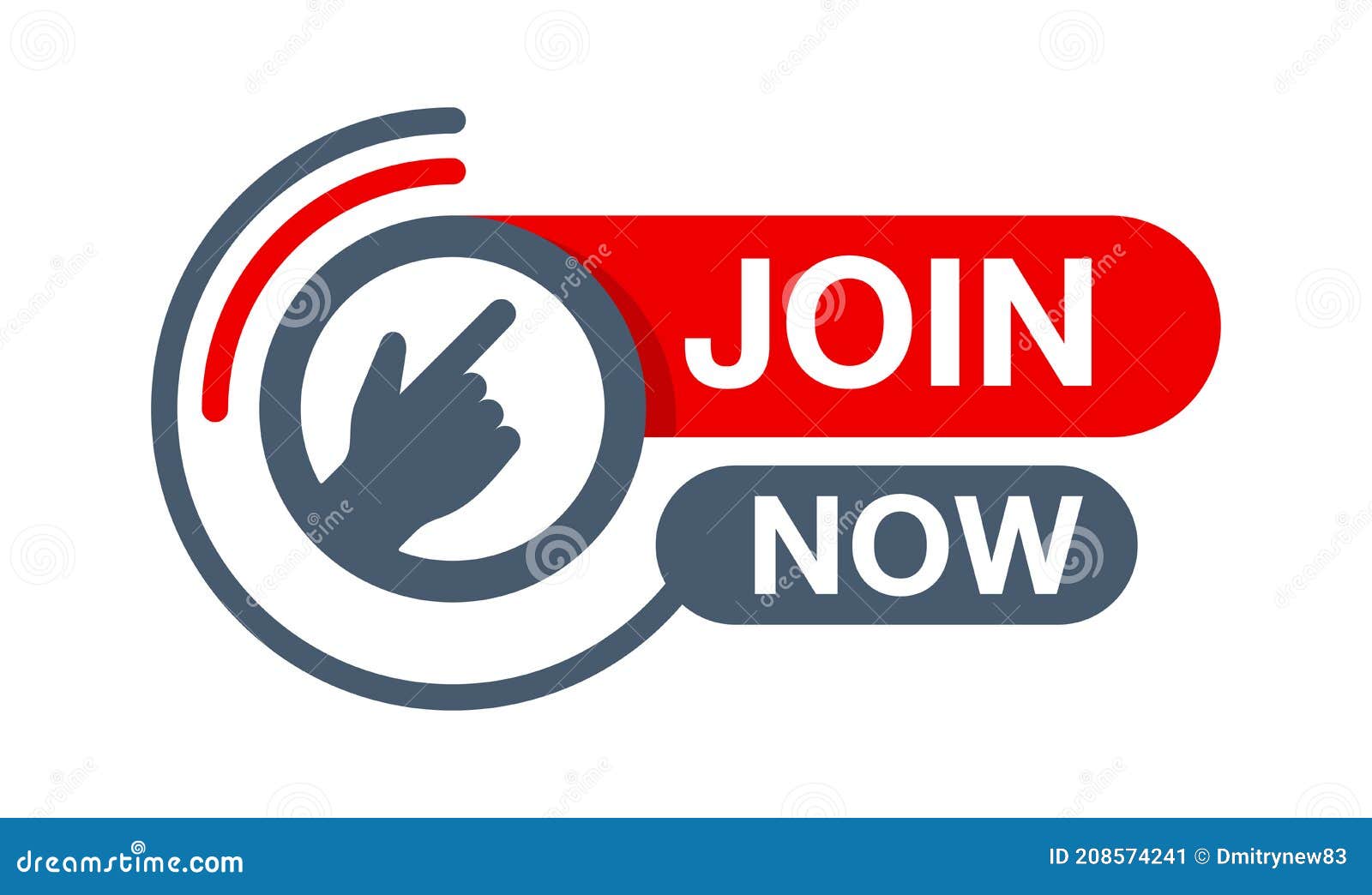 Join Us Now Button - Rounded Active Element Stock Vector - Illustration ...