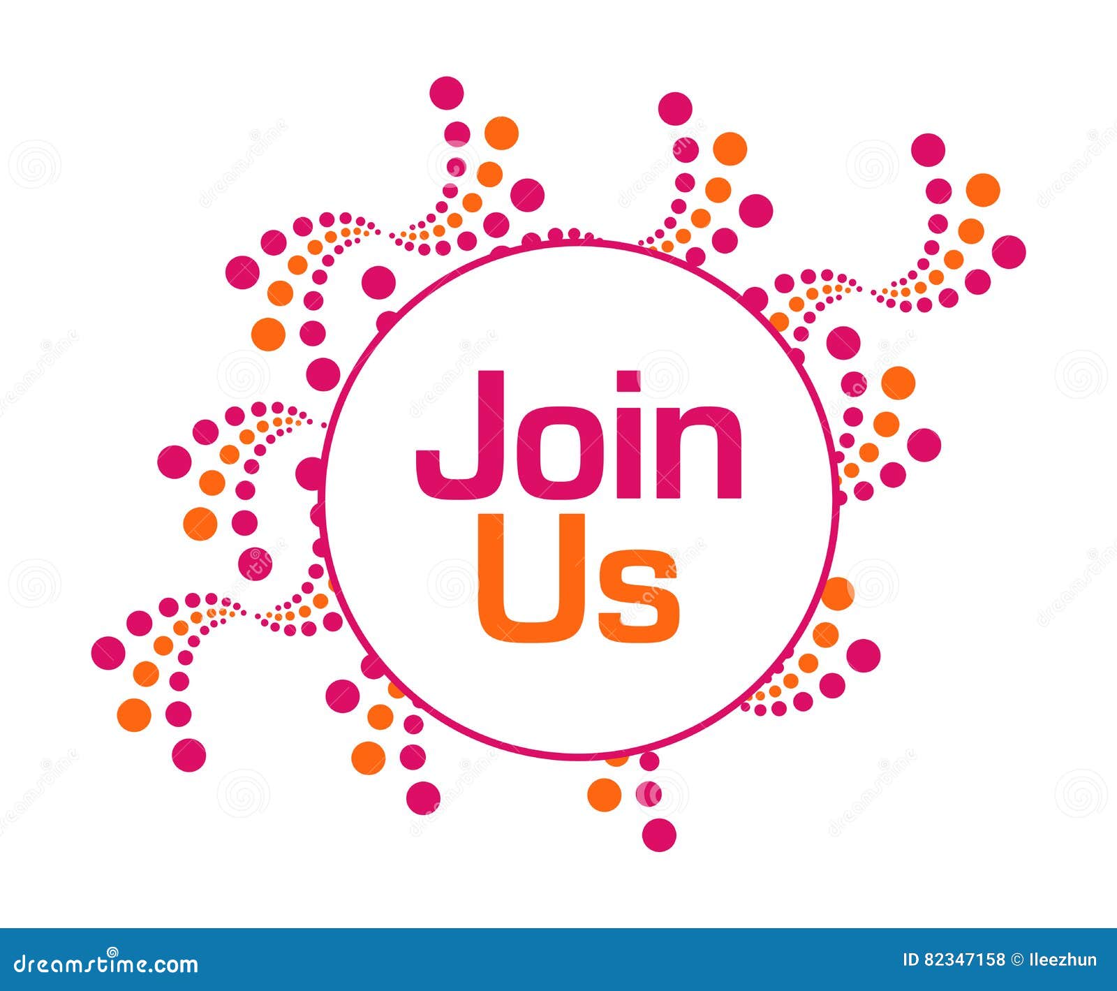 Join Us Pink Orange Abstract Dots Stock Illustration - Illustration of ...