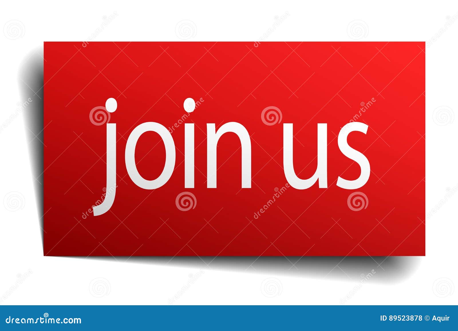 Join Us Red Square Paper Sign Stock Vector - Illustration of vintage ...