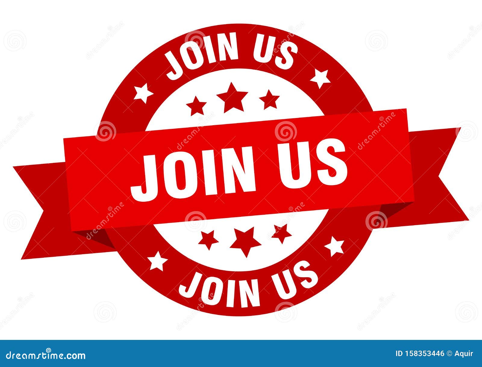 Join us ribbon sign stock vector. Illustration of sign - 158353446