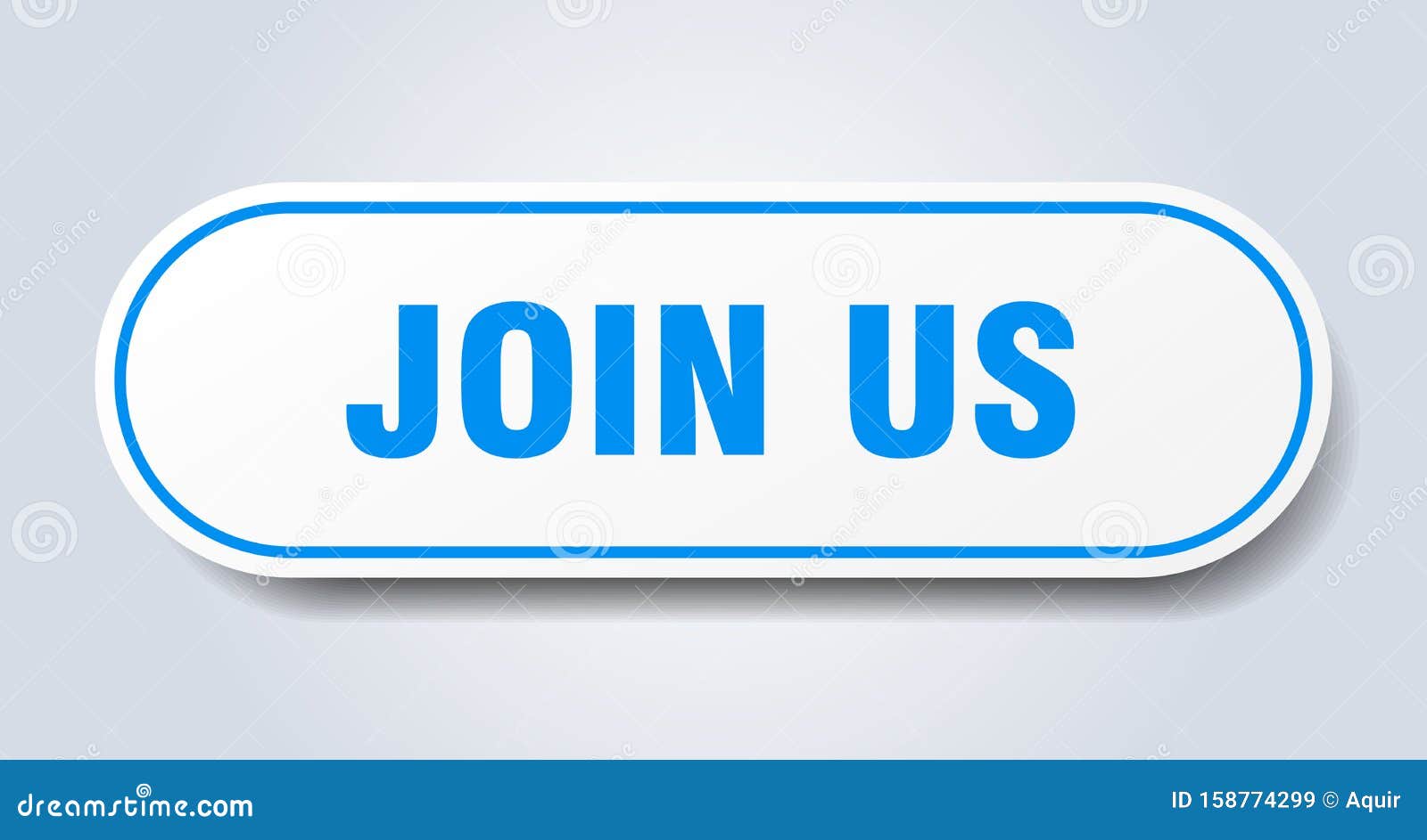 Join us sticker. stock vector. Illustration of rounded - 158774299