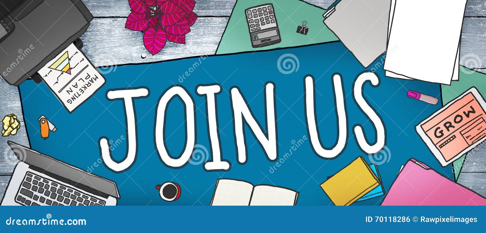 Join Us Team Assistance Support Invitation Concept Stock Illustration ...