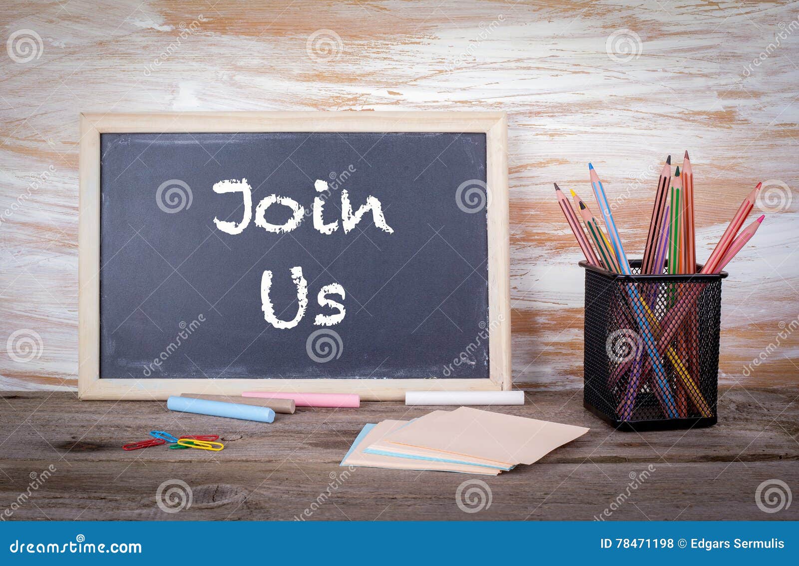 Join Us Text on a Blackboard Stock Photo - Image of connection, concept ...
