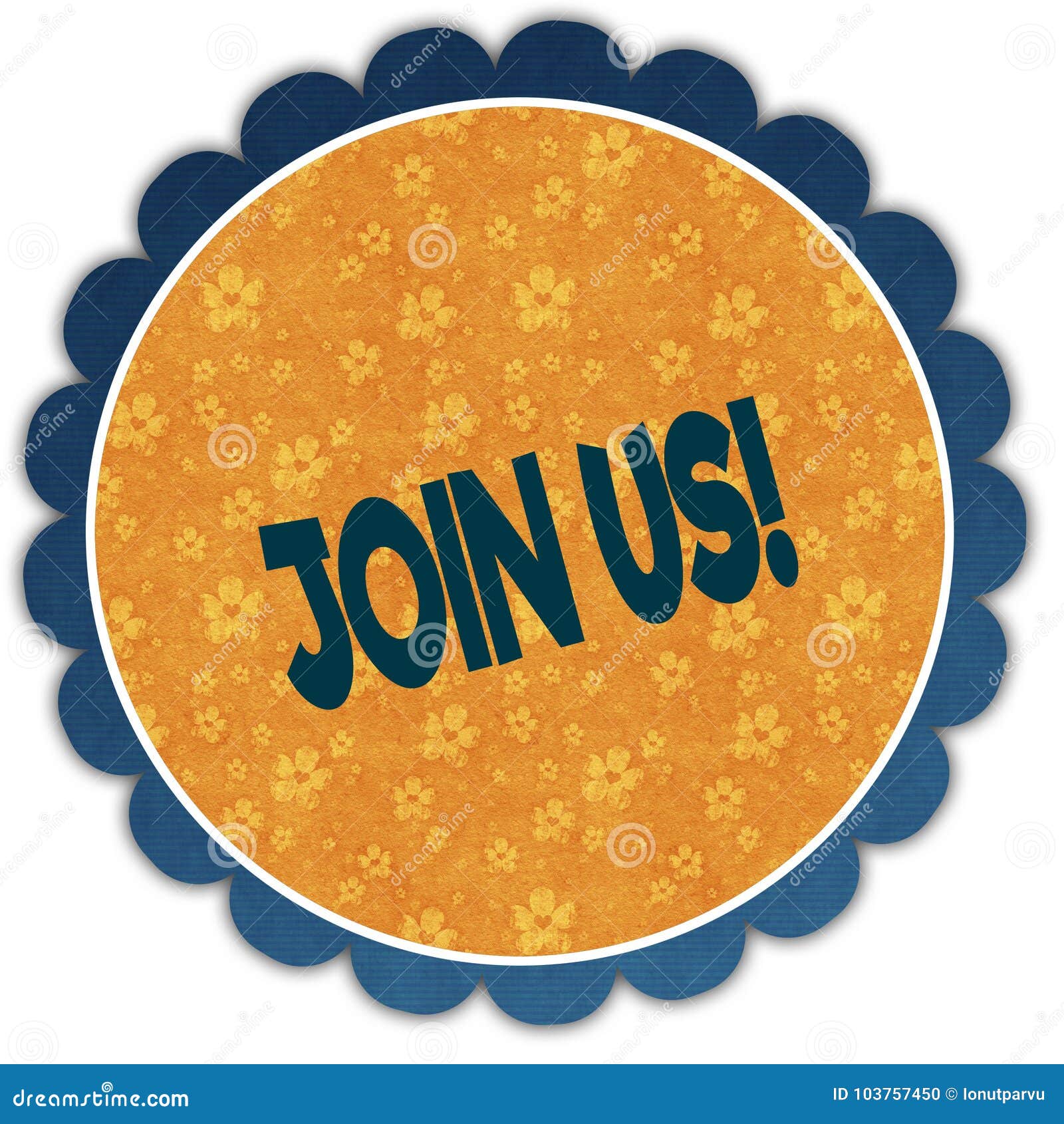 JOIN US Text on Flower Label. Stock Illustration - Illustration of ...