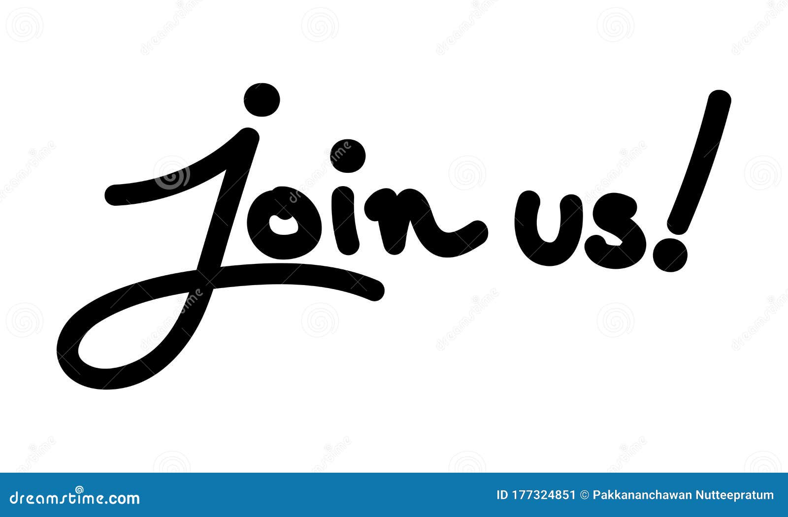 Join Us Text Isolated on a White Background Stock Vector - Illustration ...