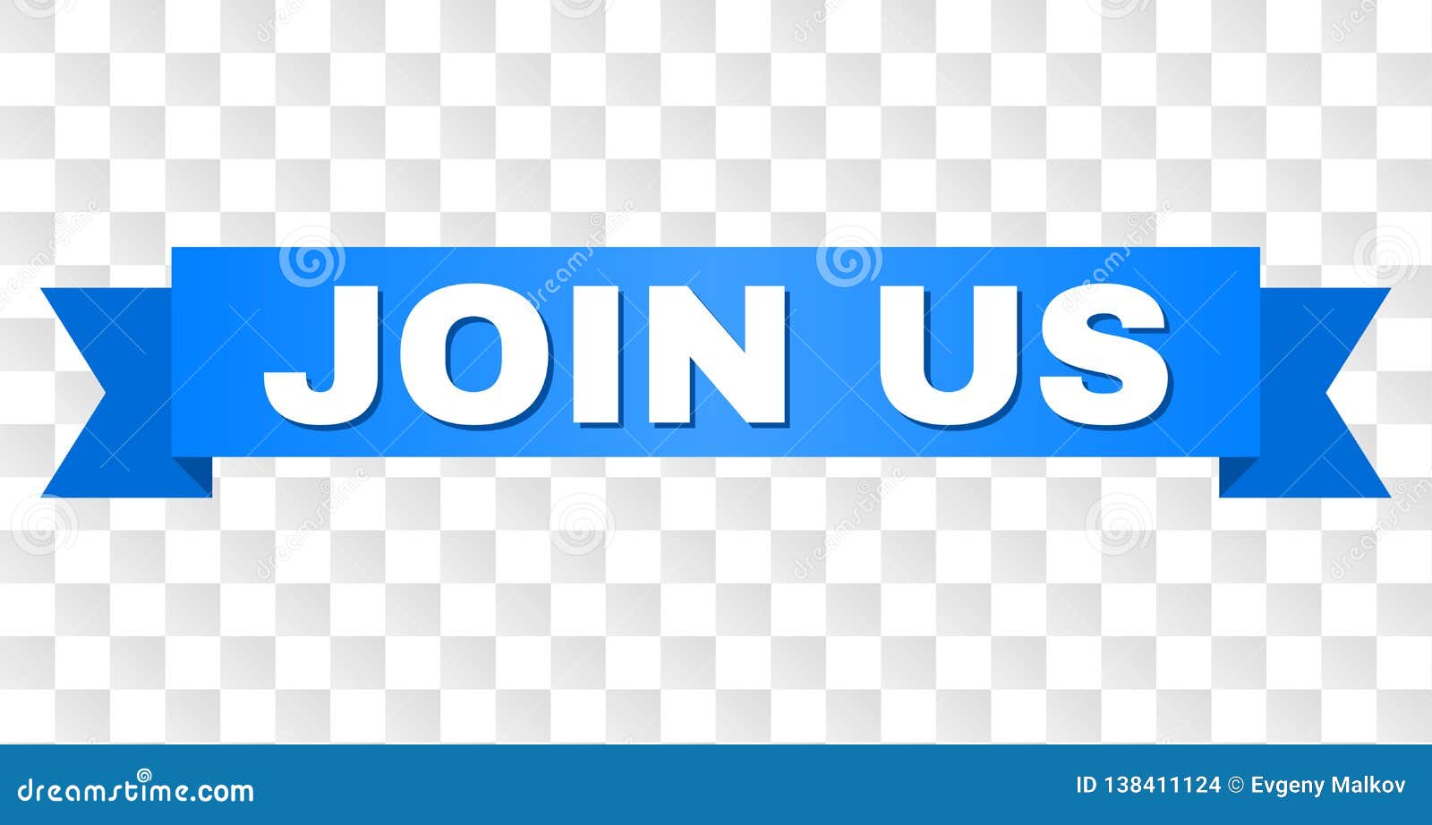 Blue Ribbon with JOIN US Title Stock Vector - Illustration of word ...