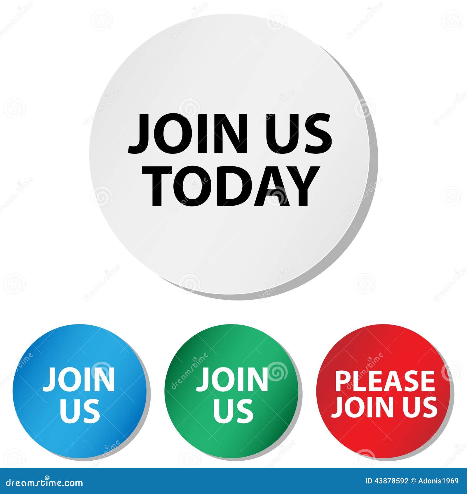 Join us today buttons stock vector. Illustration of element - 43878592