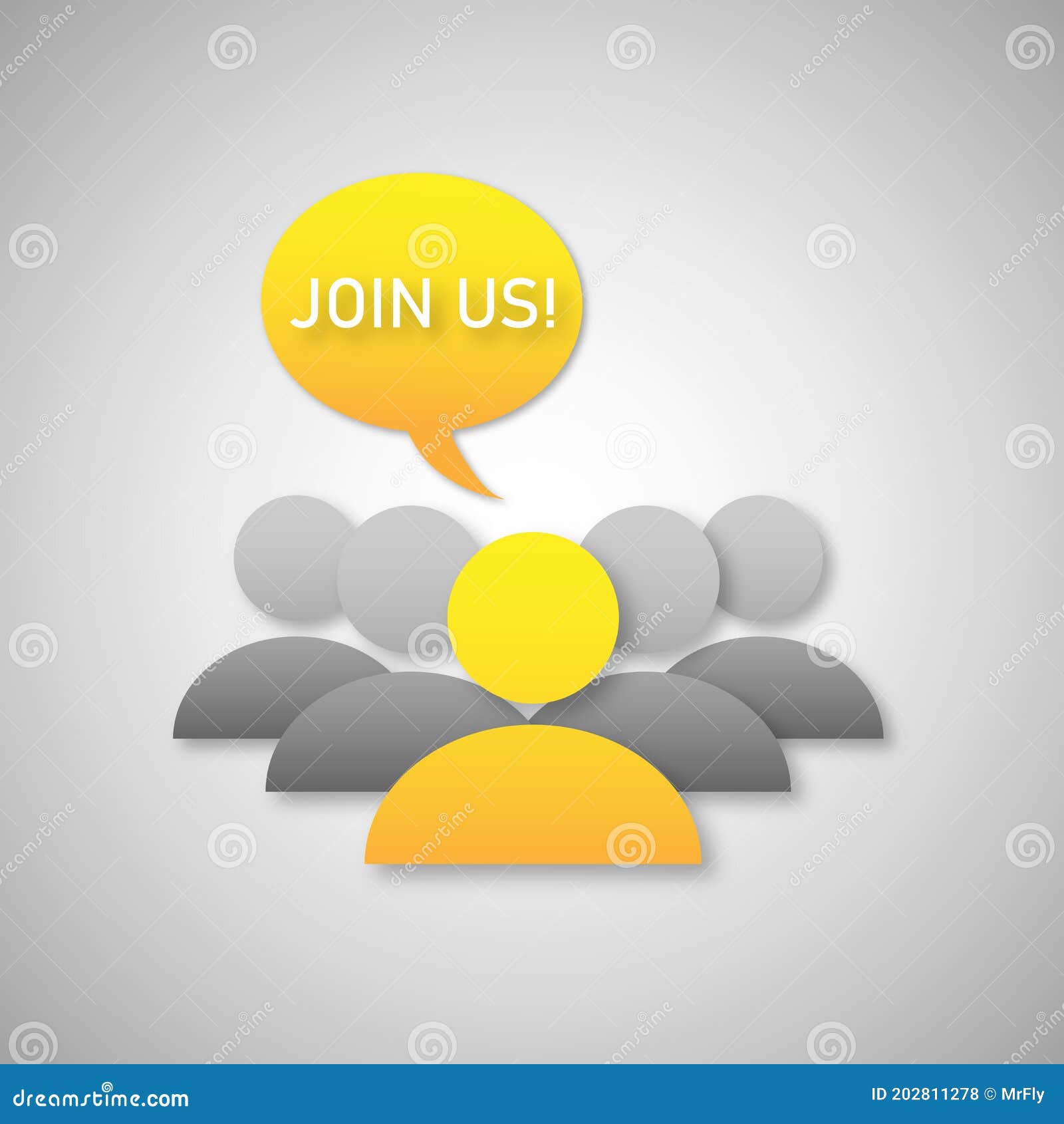 Join Us Web Icon, Group of People, Yellow Vector Illustration Stock ...