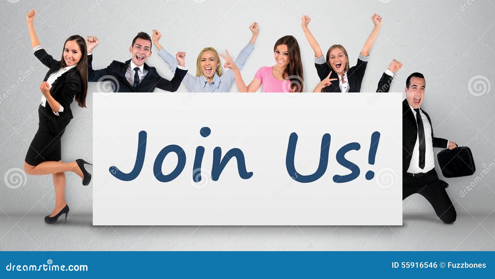 Join us word on banner stock photo. Image of message - 55916546