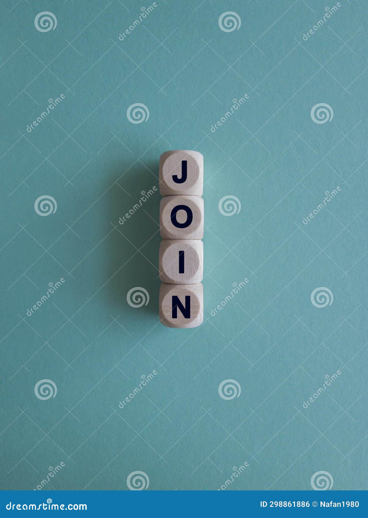 JOIN Word on Cubes on a Beautiful Blue Background. Business Support and ...