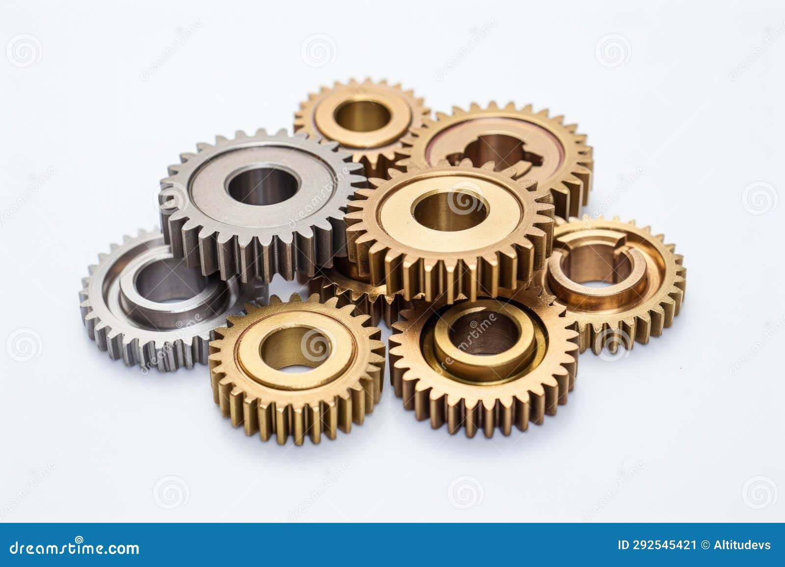 Joined Metallic Gears on a Light Background Stock Image - Image of ...